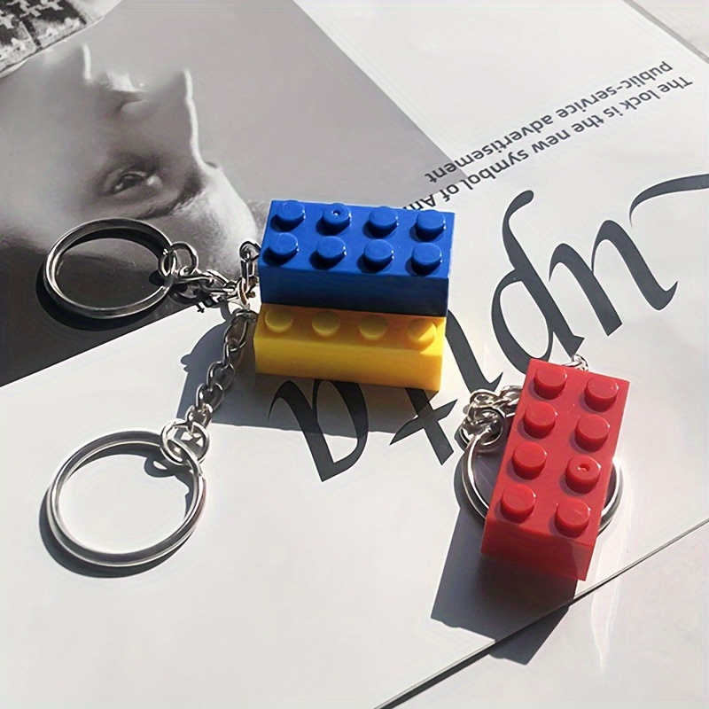 new cute colorful building block pendant key chain bag - Temu Australia