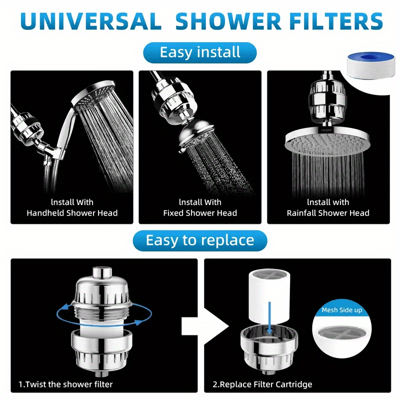 15 Stage Shower Head Filter Vitamin C Clean Hard - Temu United