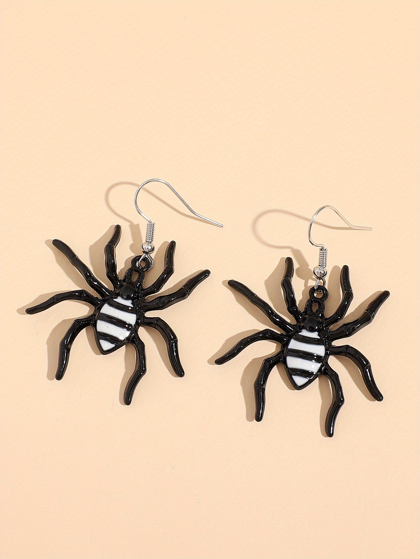 Halloween Black Enamel Spider Design Dangle Earrings Retro - Temu Australia