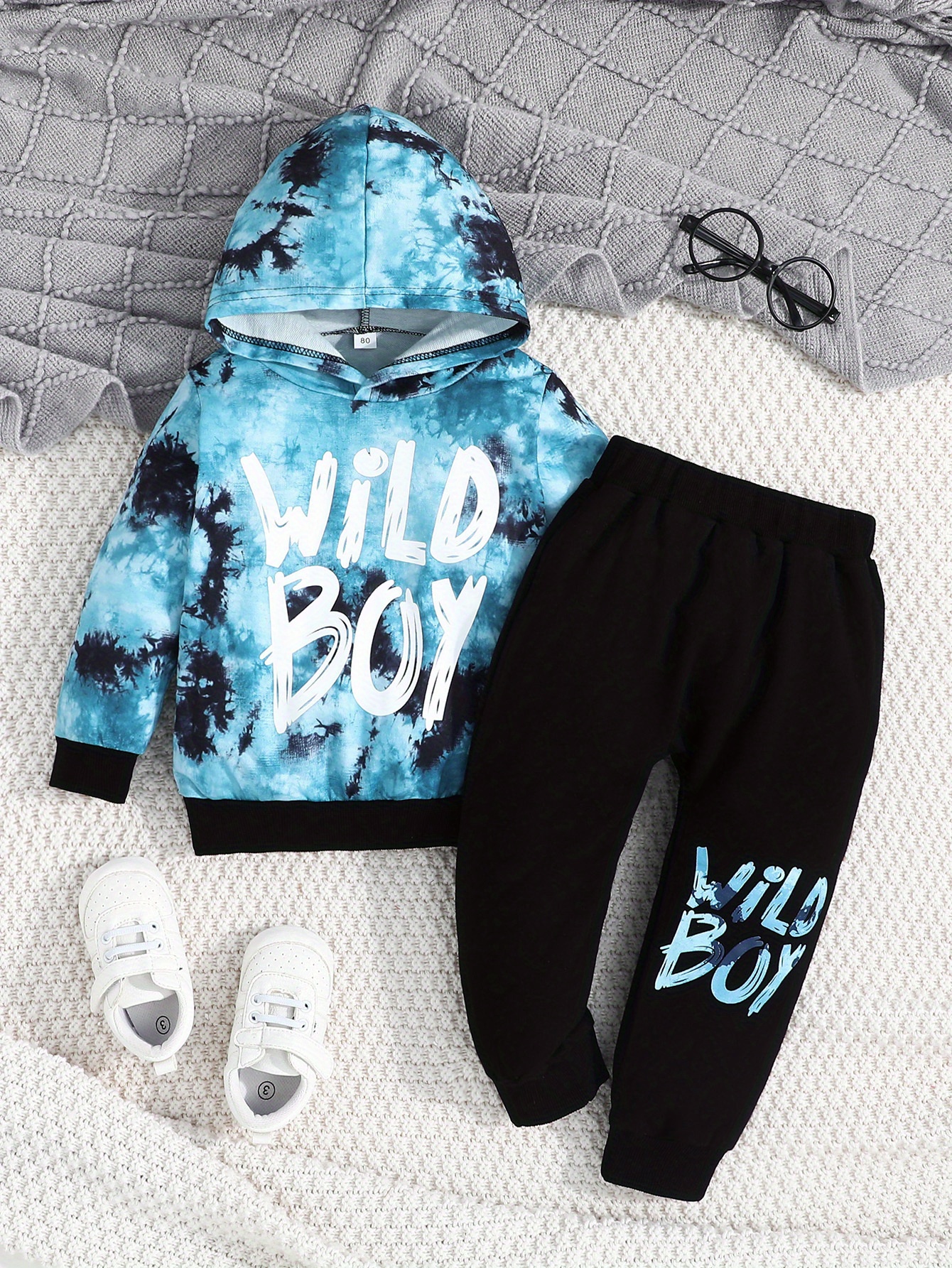 Boy's Casual Wild Boy Letter Print Set Long Sleeve Hoodie - Temu