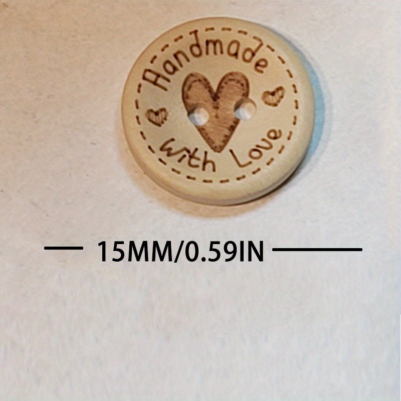 50pcs handmade love heart handcraft diy button - arts, crafts & sewing ...