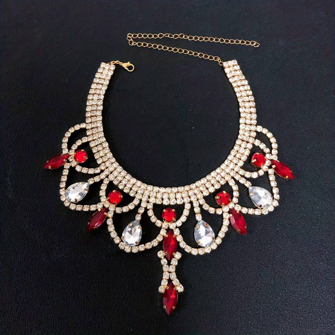 Luxury Shiny Choker Necklace Inlaid Shiny Rhinestone Bling - Temu