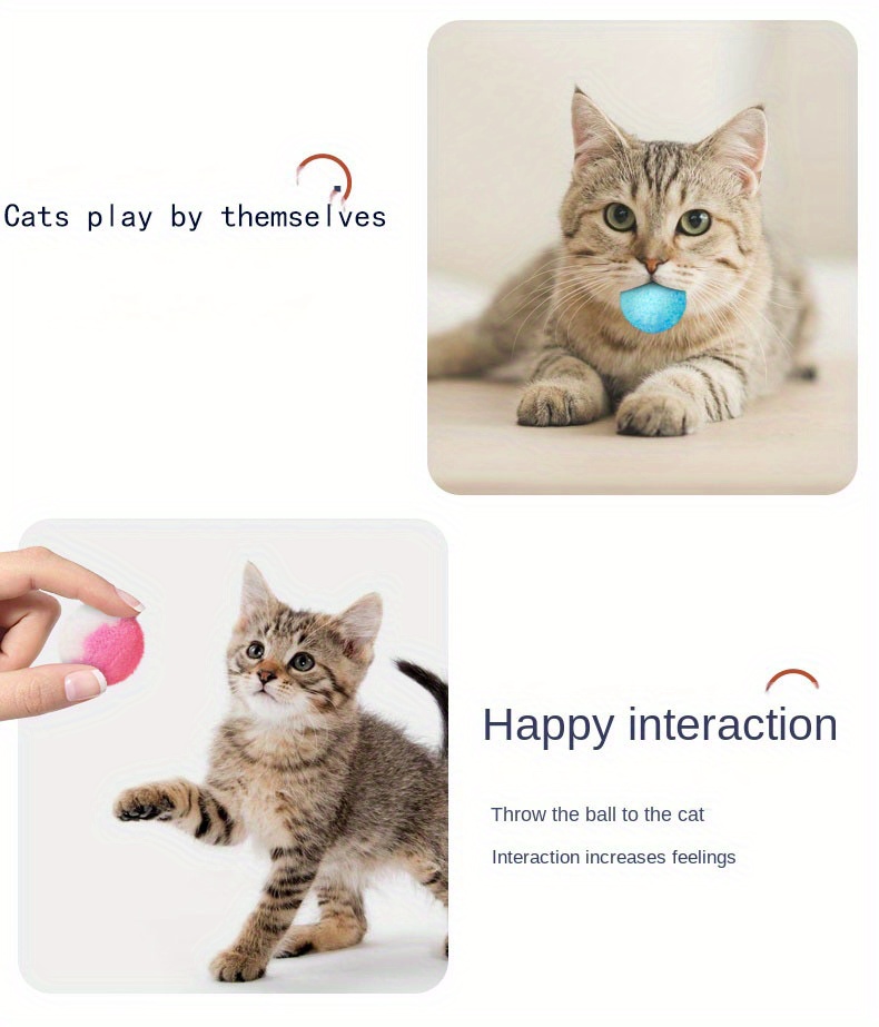Colorful Plush Ball Pet Toys Cats Quiet Teasing Cat Toy - Temu Philippines