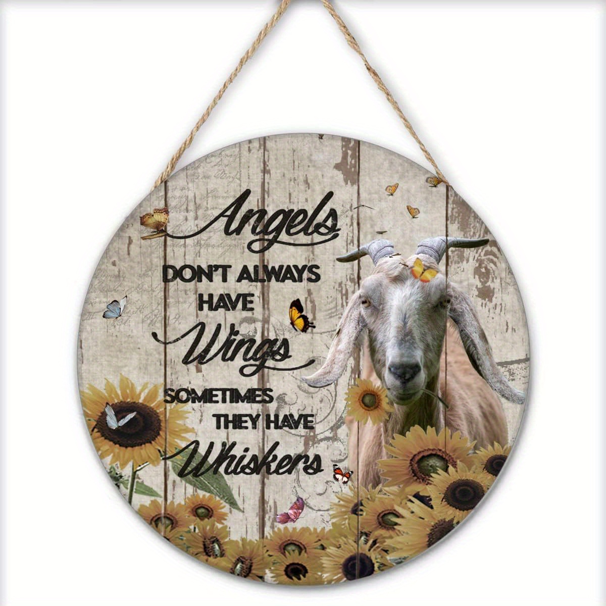 Angels Wings Round Wood - Temu
