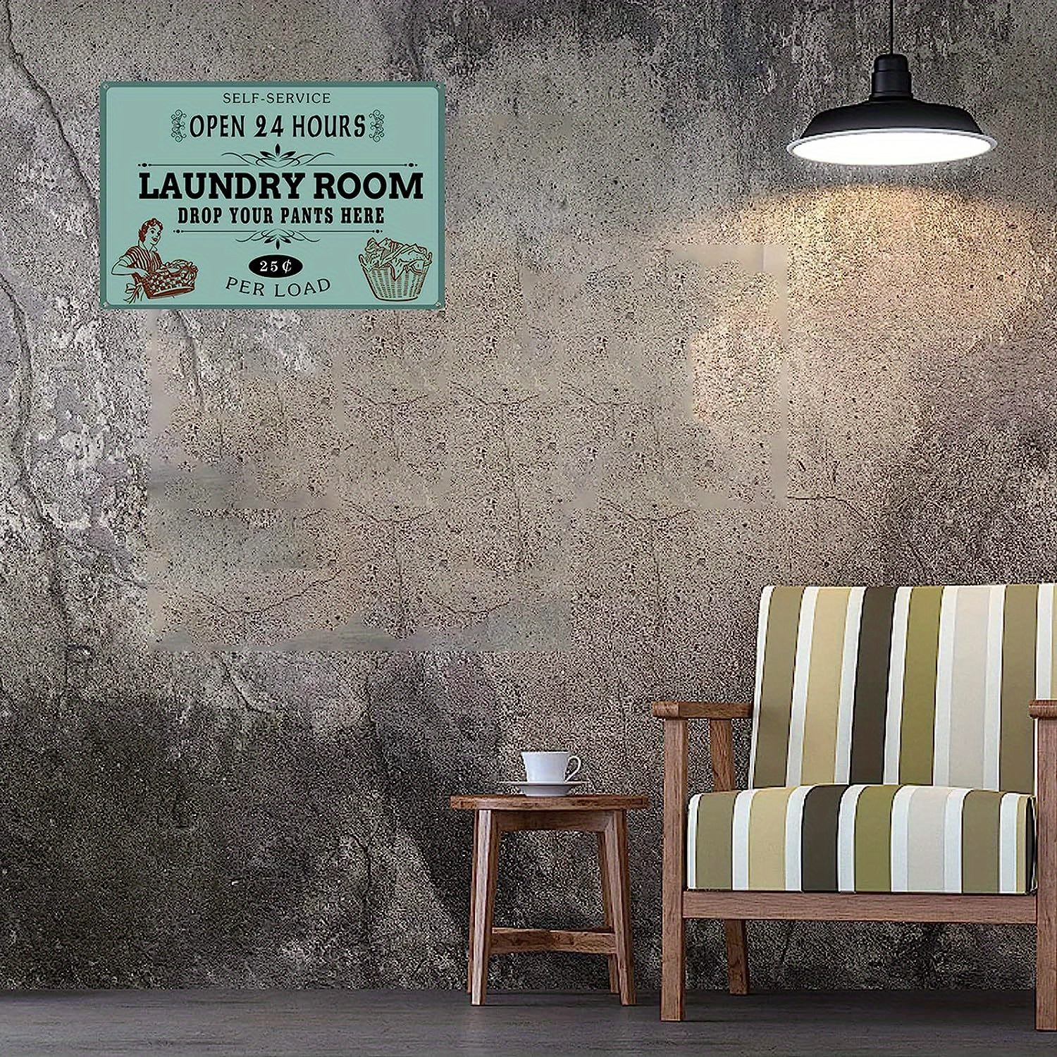 retro metal tin signs self service hours laundry - Temu Ireland