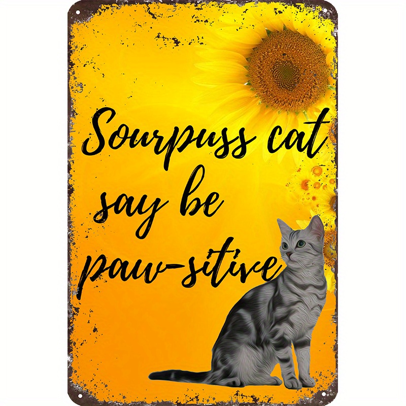 Cat Say Paw Sitive Metal Sign Suitable Indoor Bars - Temu Australia