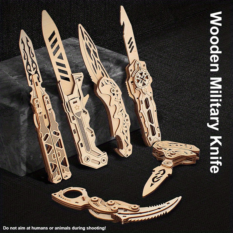 Wooden Military Knife 3d Puzzle Mortise And Tenon Structure Puzzle Toy ...