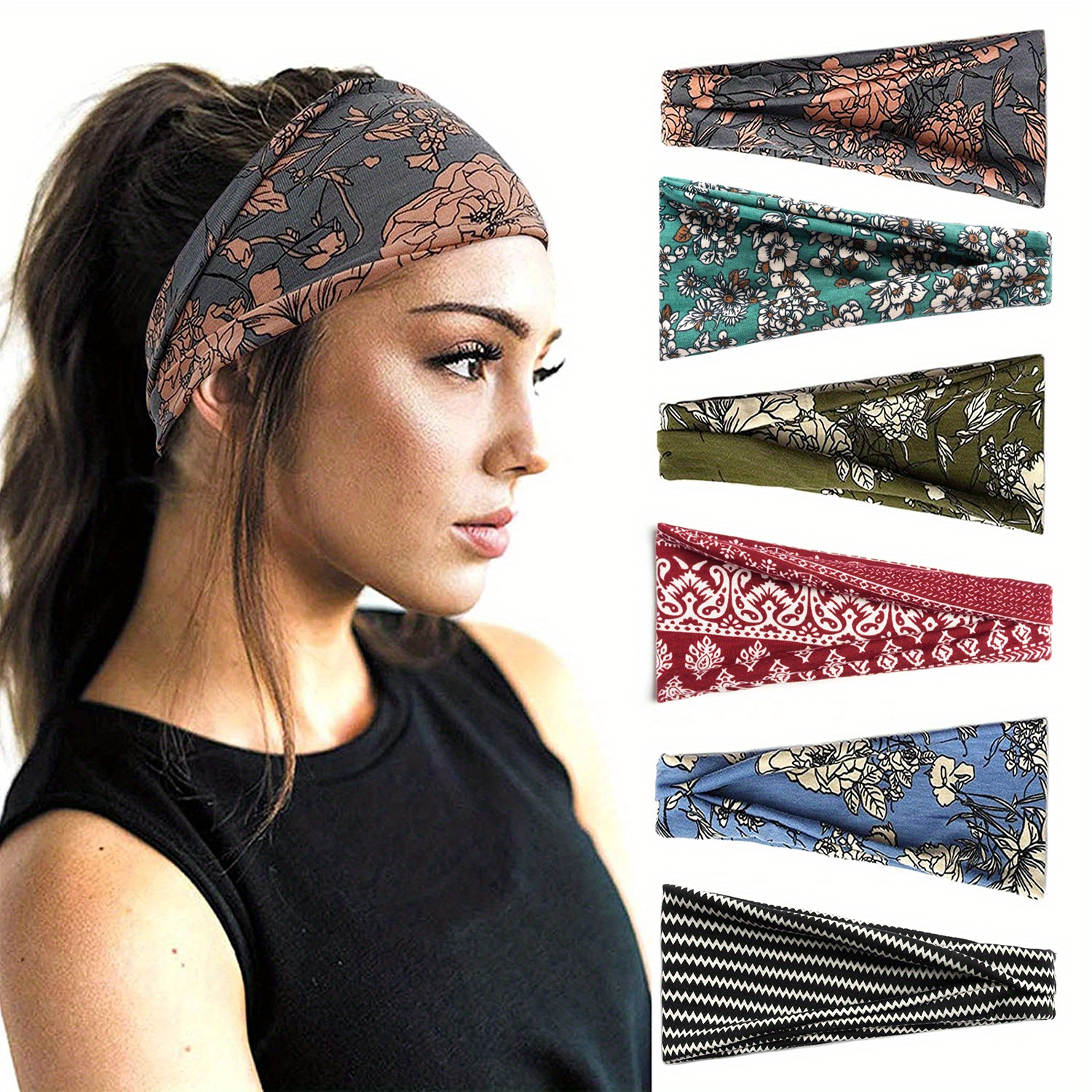 boho style headband paisley pattern hair band vacation beach - Temu New ...