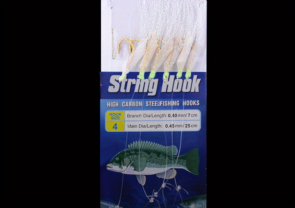 Luminous Fish Skin Bait String 6 Baits Hook Sea Fishing - Temu Netherlands