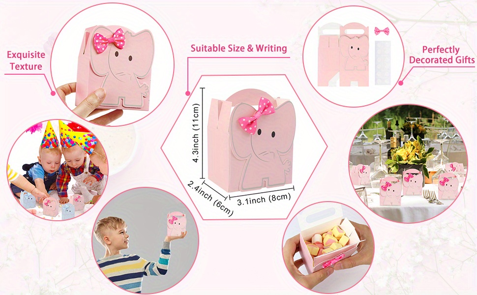 candy boxes elephant baby shower party favor - Temu Australia
