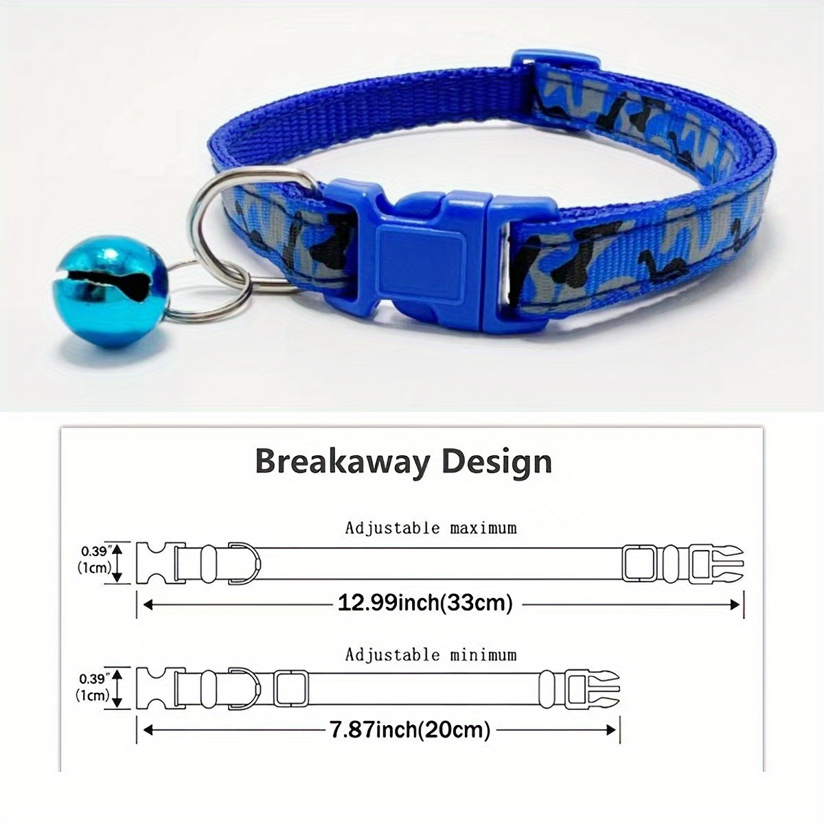 Stylish Camo Pet Collar Bell Adjustable Necklace Cats Dogs - Temu ...