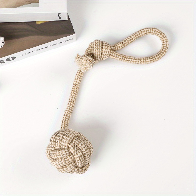 Teeth Cleaning Rope Single Knot Pet Toy Dog Chew Durable Toy - Temu ...