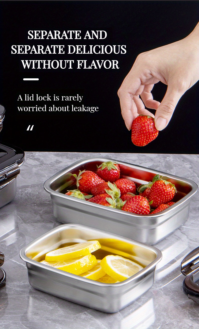1pc Edelstahl rechteck frischhaltedose Versiegelte Bento box - Temu ...