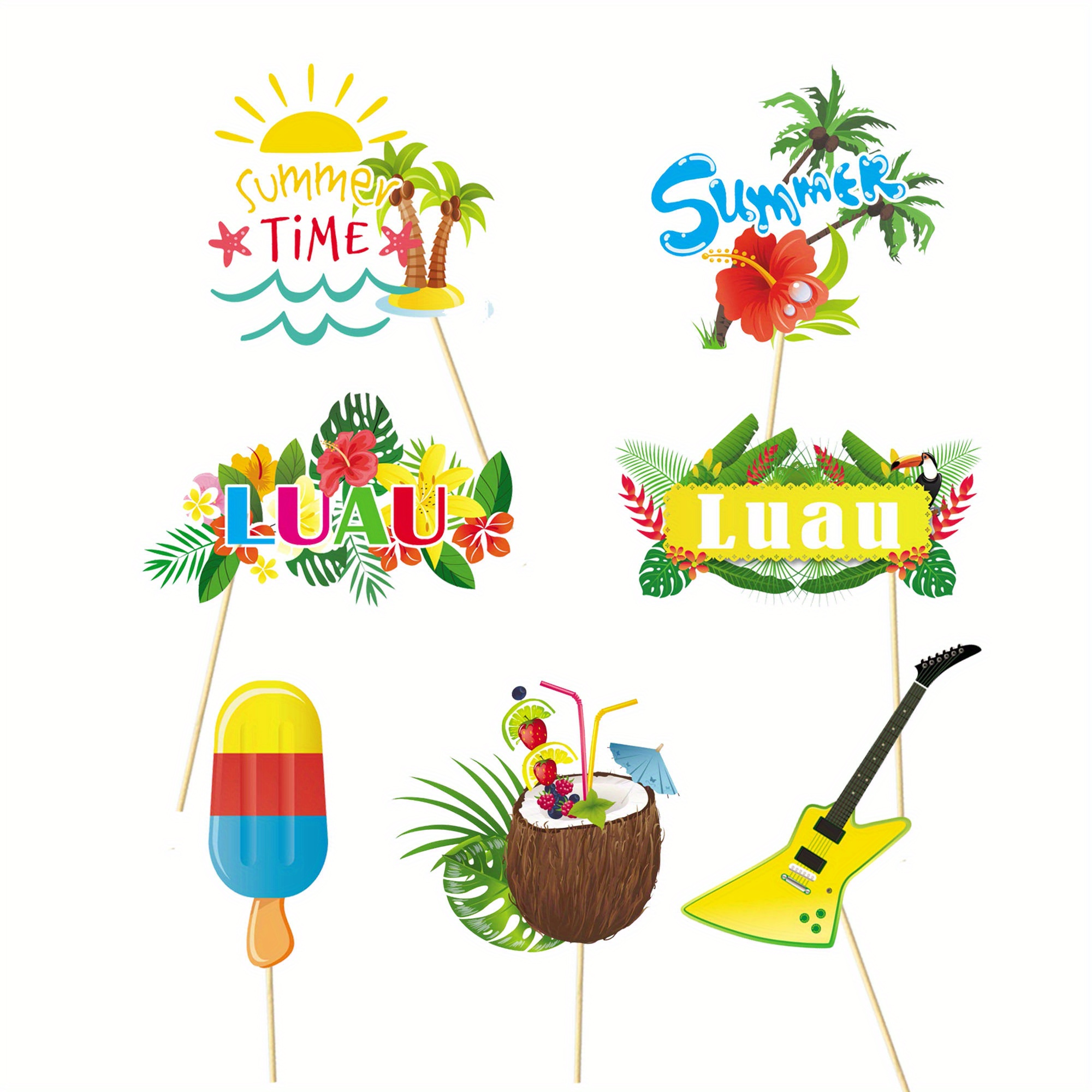 hawaii photo props summer beach party tropical theme - Temu Australia