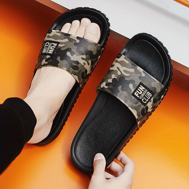 Mens Trendy Camouflage Slip On Outdoor Slides With Assorted Colors Summer Casual Outdoor Walking ...