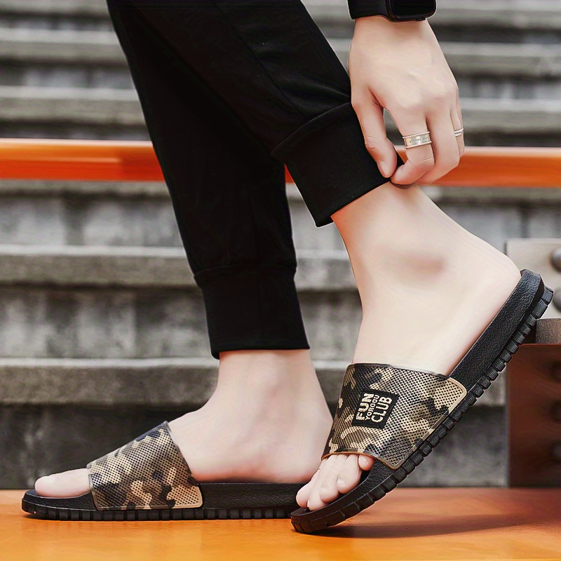 Mens Trendy Camouflage Slip On Outdoor Slides With Assorted Colors Summer Casual Outdoor Walking ...