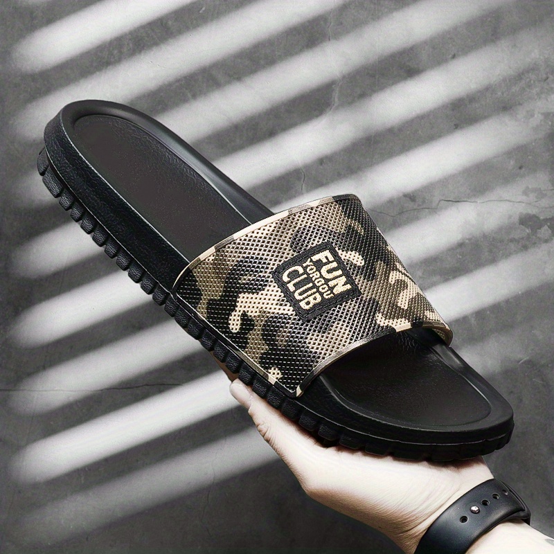 Mens Trendy Camouflage Slip On Outdoor Slides With Assorted Colors Summer Casual Outdoor Walking ...