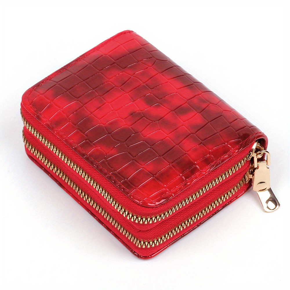 Trendy Crocodile Embossed Short Wallet Zipper Around Coin - Temu ...
