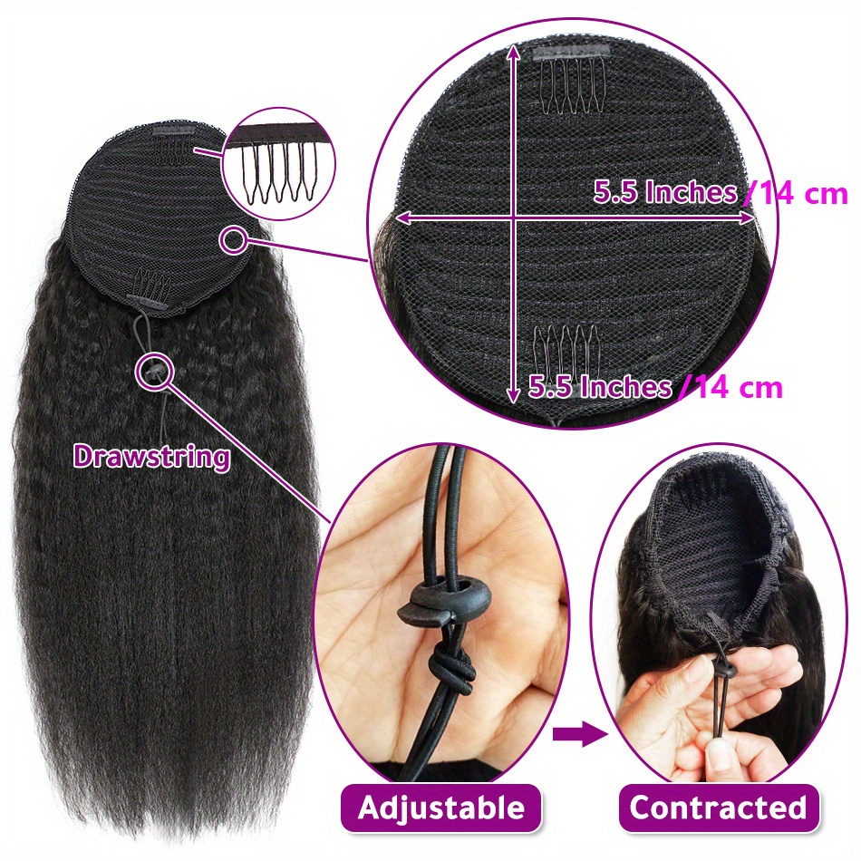 natural looking drawstring ponytail extensions long - Temu United Arab ...