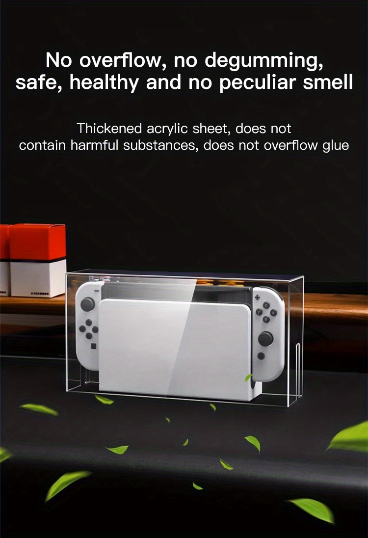 acrylic transparent game console base protective case dust - {region_name}