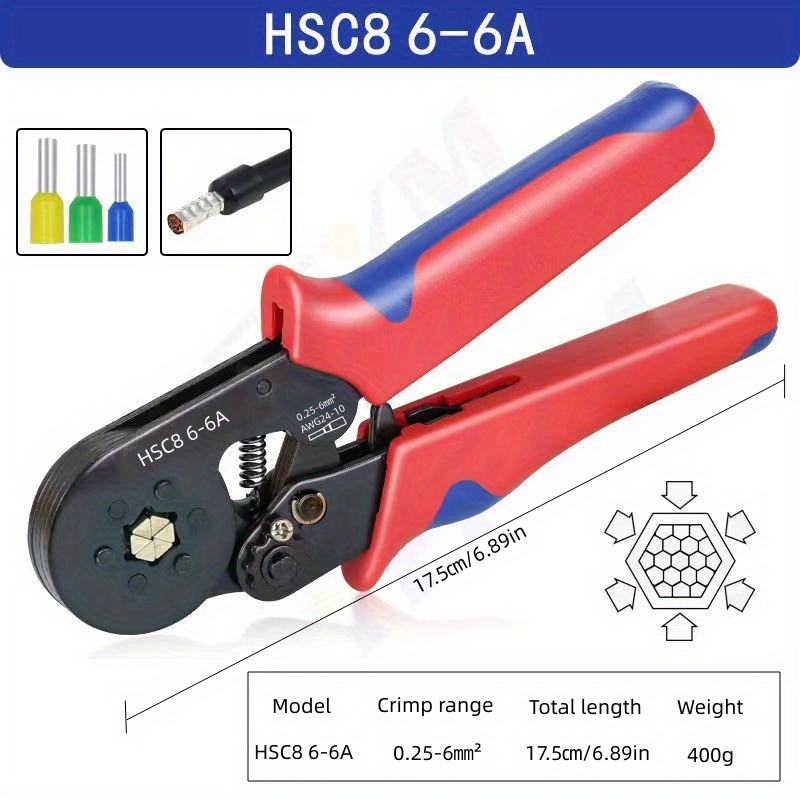 1 Set Wire Terminals Crimping Tool Insulated Terminals Crimper Kit Of ...