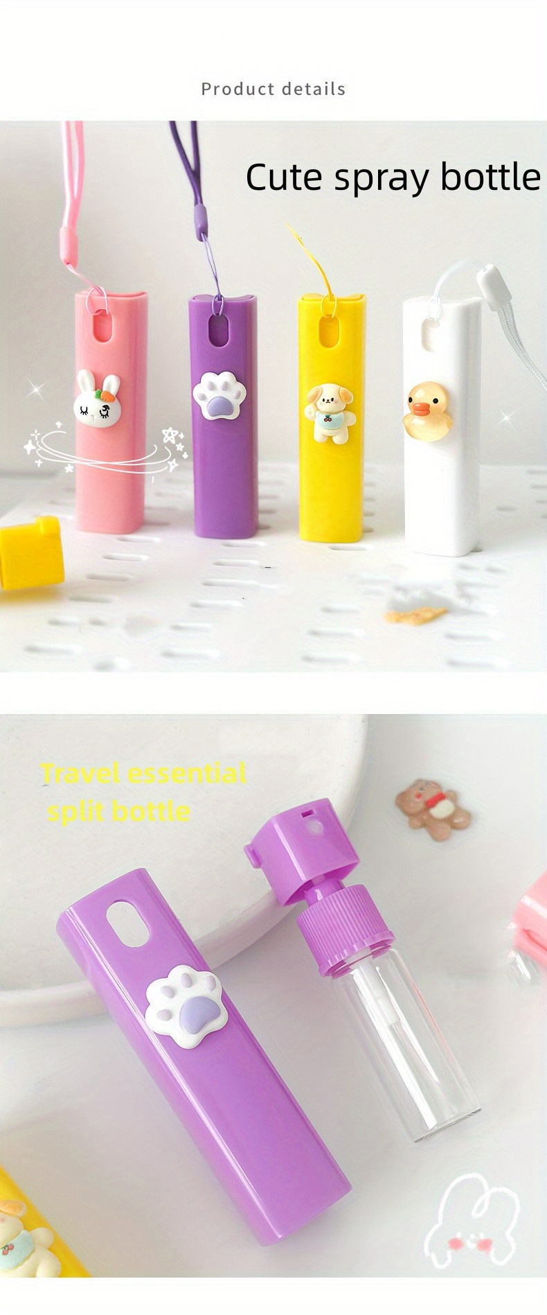 Cute Cartoon Spray Bottle Mini Portable Sling Split Bottle - Temu Australia