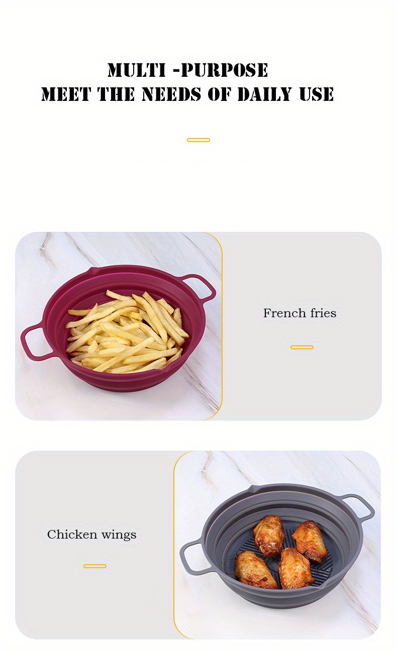Air Fried Pan Silicone Air Fryers Pot Foldable Reuseable - Temu United