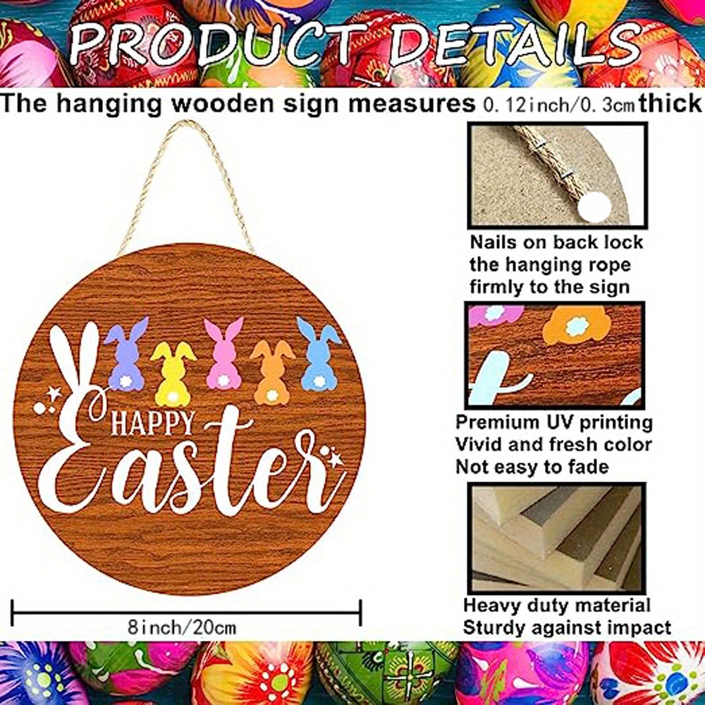 Wooden Door Decorations: Hanging Wood Sign Front - Temu United