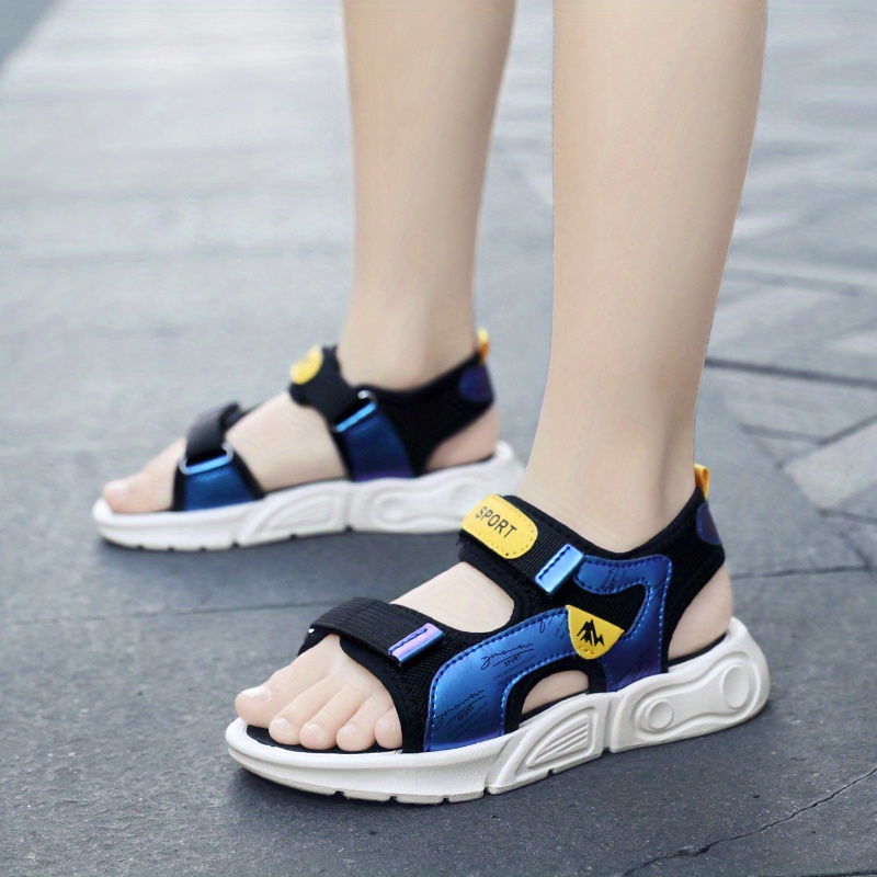 Trendy Mixed Color Open Toe Sandals For Boys Breathable - Temu Australia