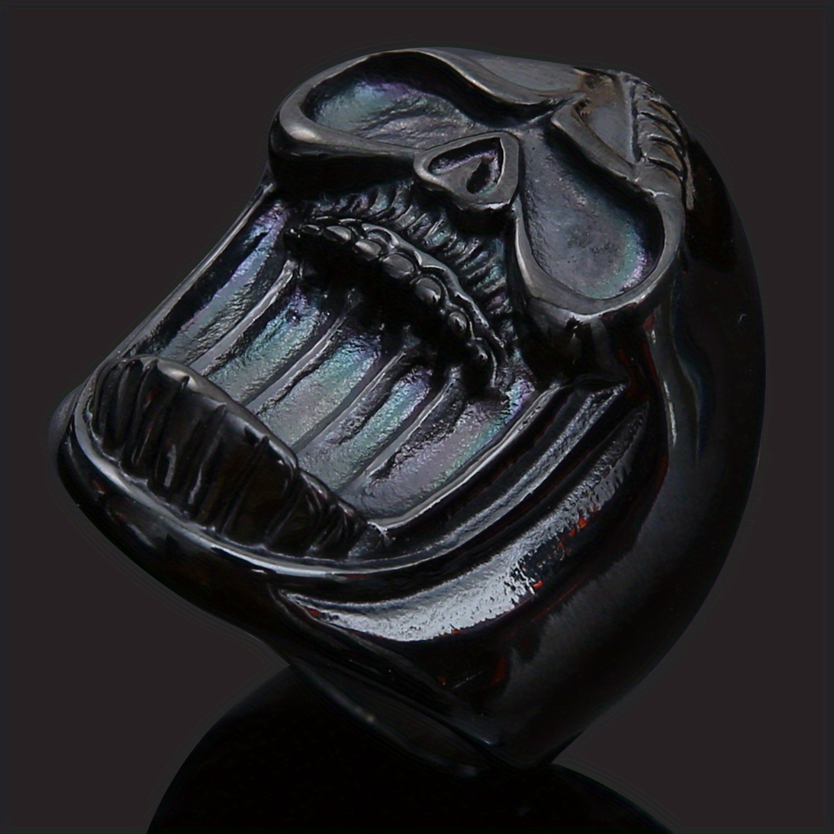 Hip Hop Skull Ring Men Street Punk Stainless Steel Ring - Temu United ...