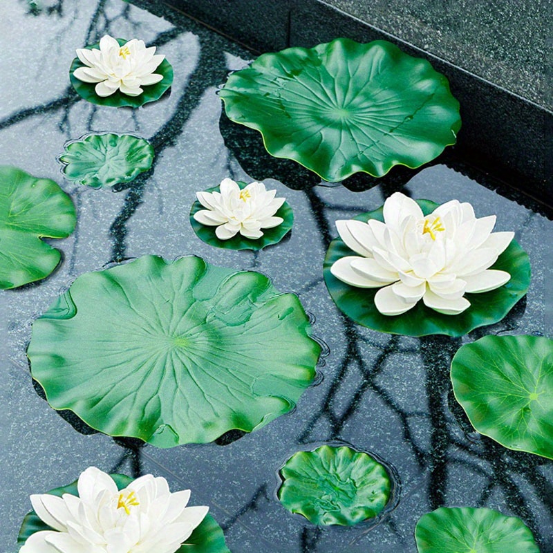 artificial floating lotus flowers artificial flower aquarium decoration ...