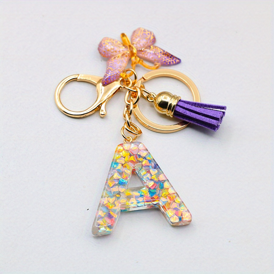 Initial Letter Keychain Resin English Letters Keychain - Temu United ...