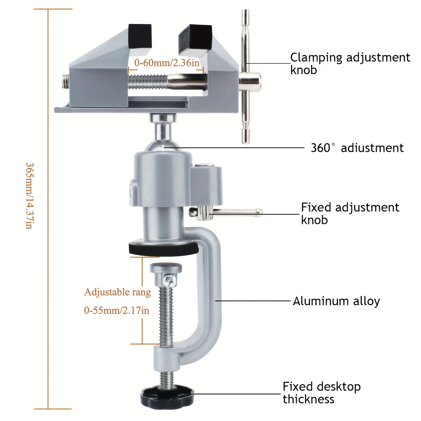 360° Rotating Aluminum Alloy Table Vise Universal Small - Temu Australia