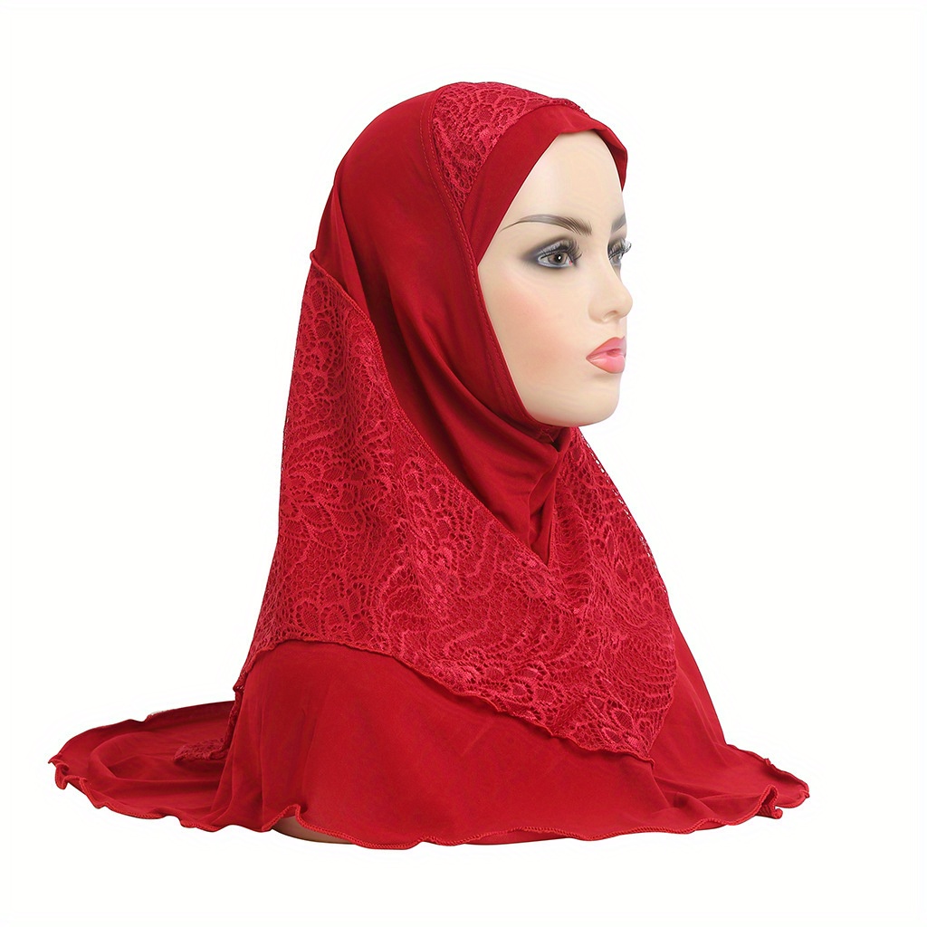 Hat Lace Stitching Veil Hat Hijab Multicolor Optional - Temu