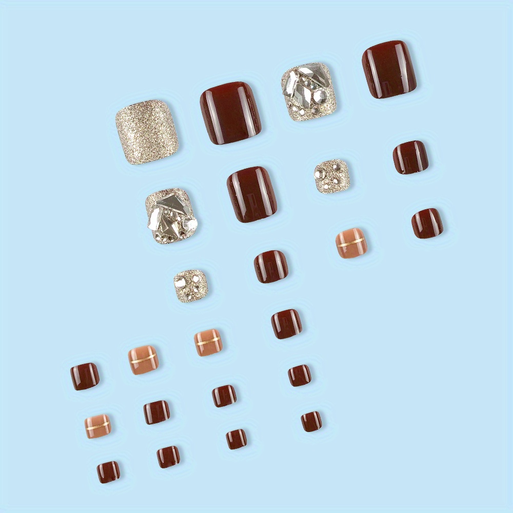 Press Toenails Cute Flower Shining Rhinestone - Temu Ireland