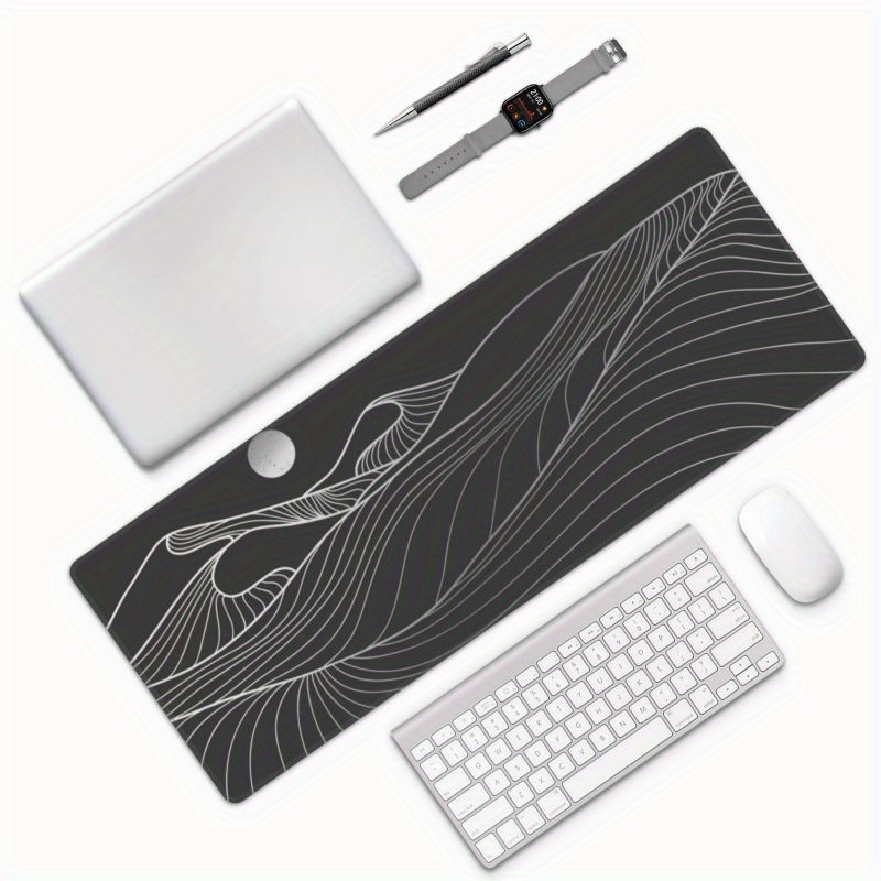 Large Gaming Mouse Pad Stitched Edges Minimalist Mountains - Temu Australia