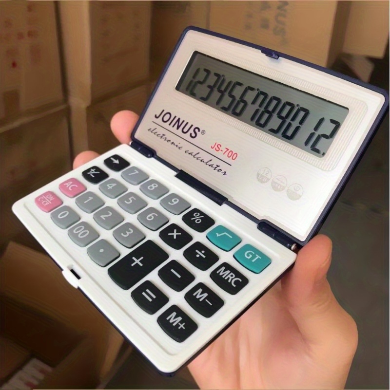 1pc 12 Digit Folding Calculator Portable And Easy To Carry Office And ...