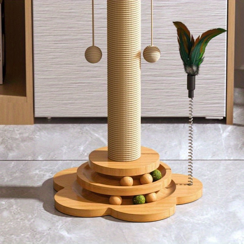 Interactive Cat Scratching Post Hanging Balls Turntable - Temu Australia