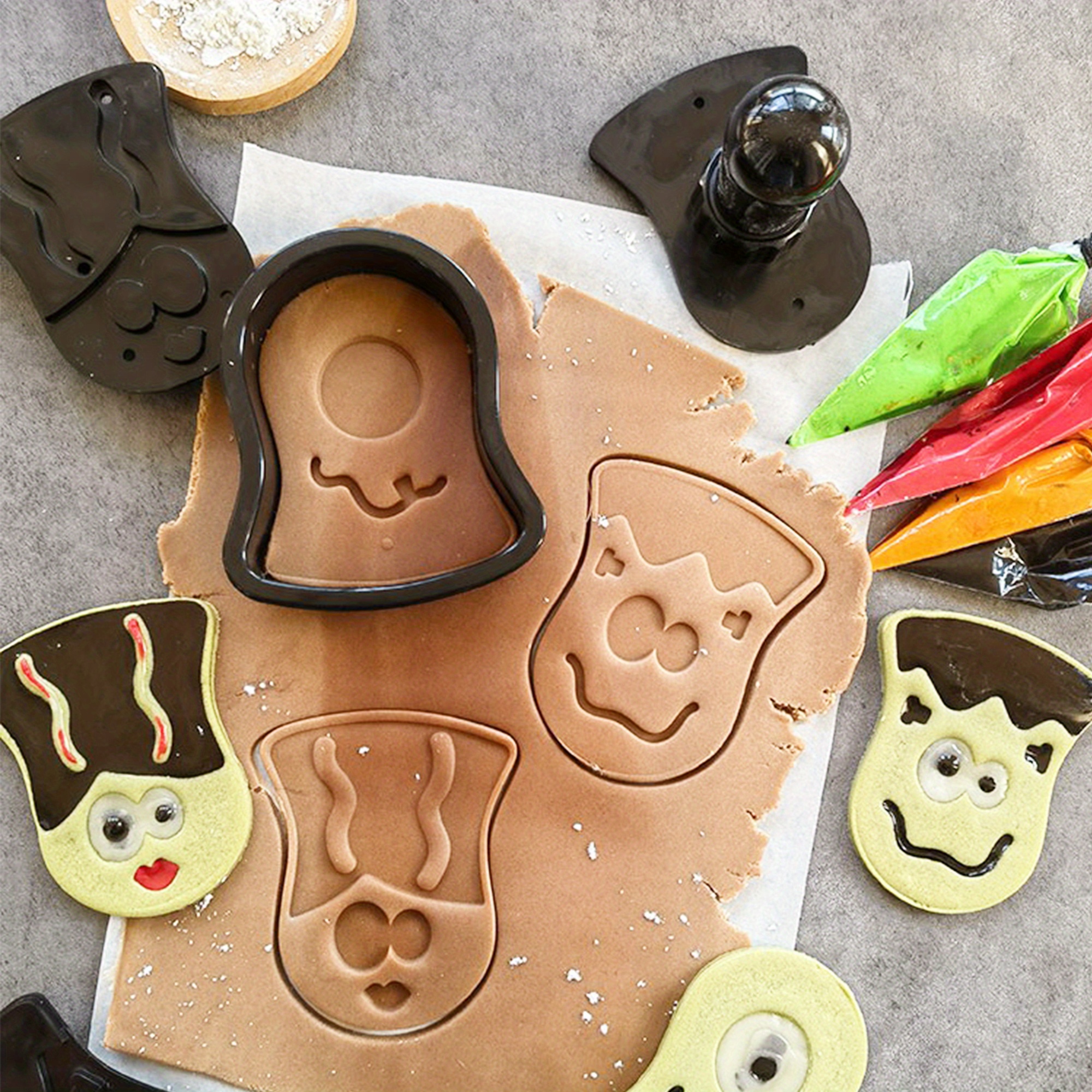 Halloween Cookie Cutter Set Cartoon Plastic Pastry Cutters - Temu ...