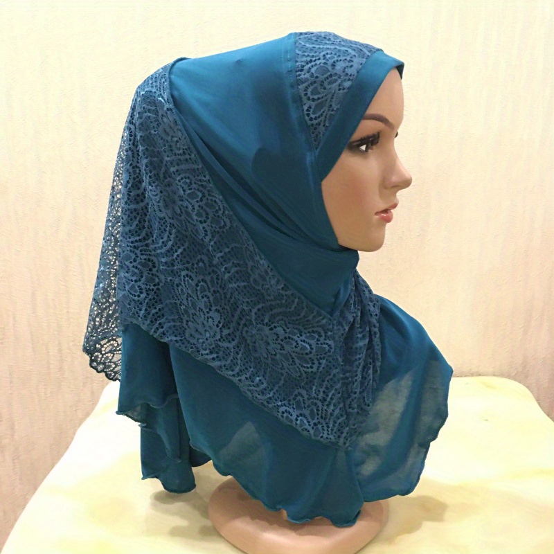 Hat Lace Stitching Veil Hat Hijab Multicolor Optional - Temu