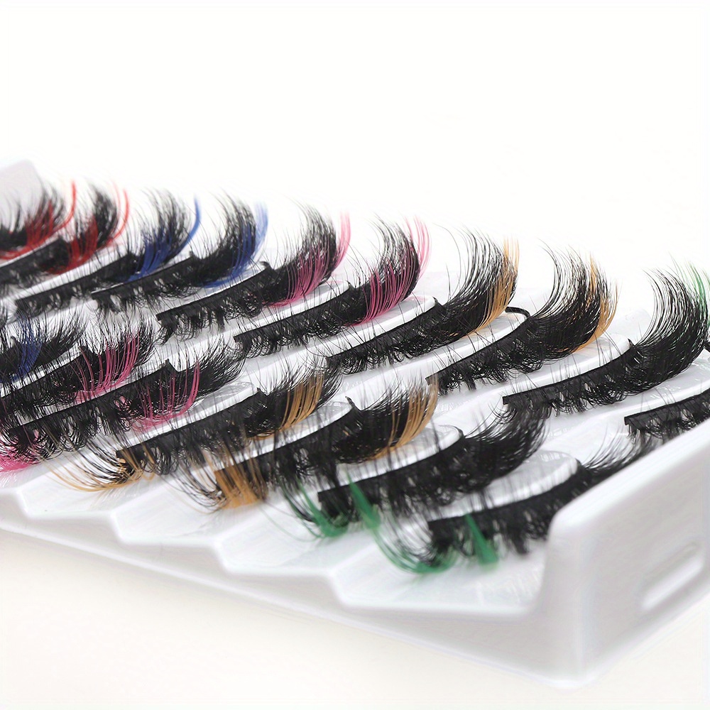 Colorful False Eyelashes Faux Mink 3d Natural Lashes Fluffy - Temu ...