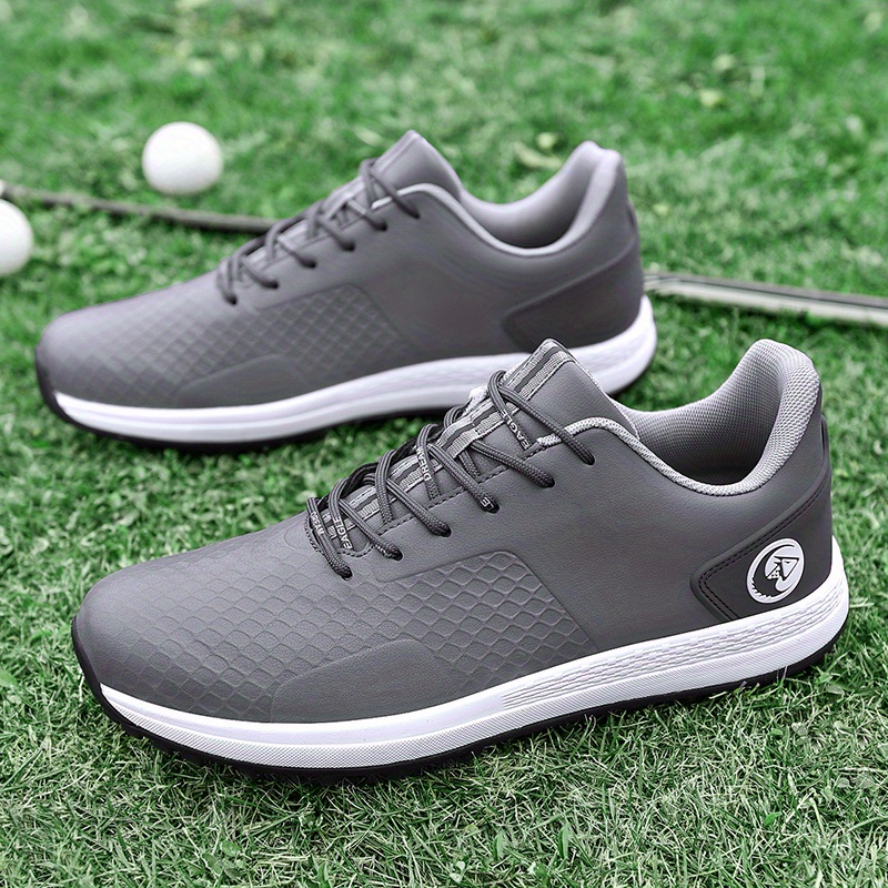 Mens Solid Non Slip Golf Shoe Professional Shock Absorption Lace Up ...
