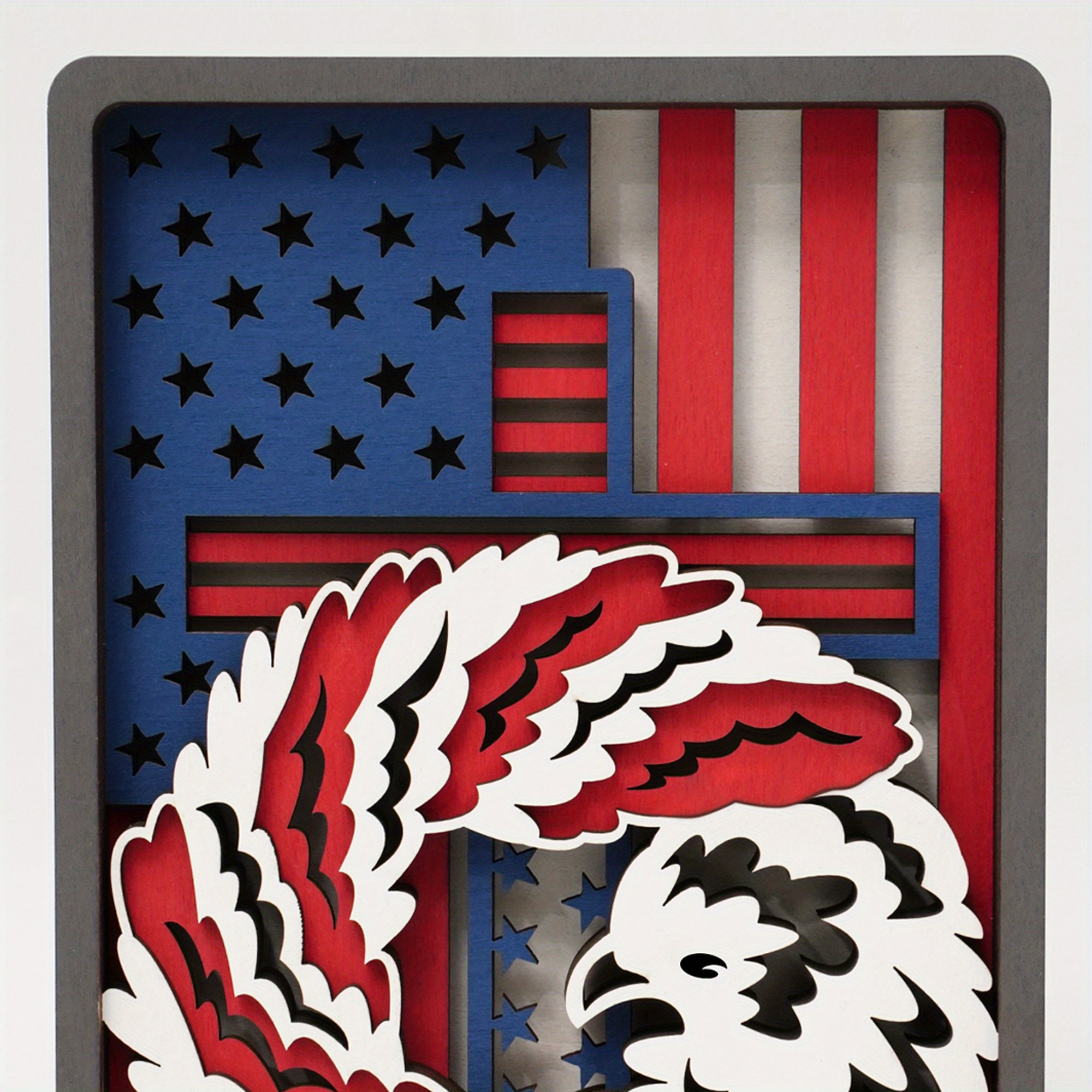 American Flag Wreath 3d Wooden Carving Led Night Light - Temu