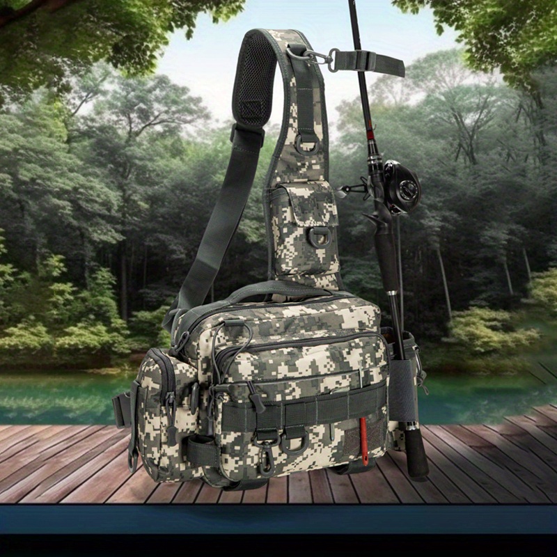 Tackle Bag Rod Holder Storage Waist Pack Outdoor Shoulder - Temu