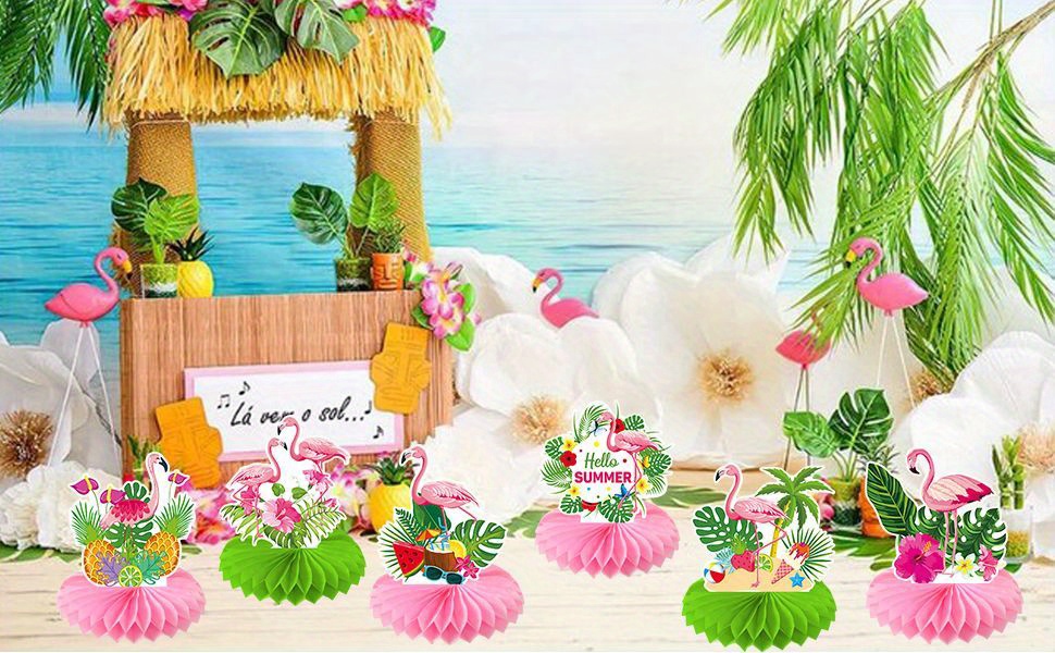 9pcs summer honeycomb centerpiece party decorations supplies pink ...