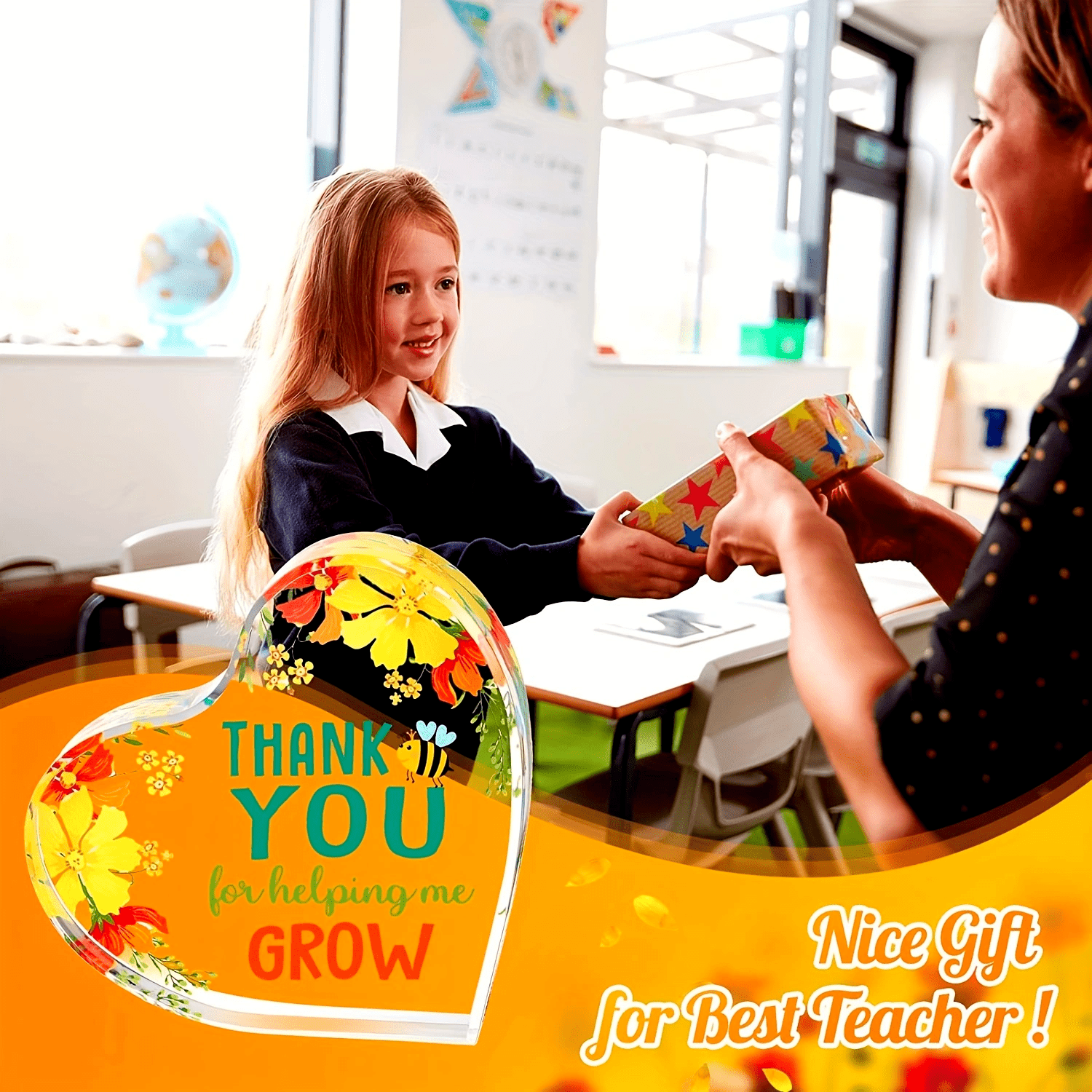 Heart Acrylic Keepsake Paperweight Teacher Appreciation - Temu