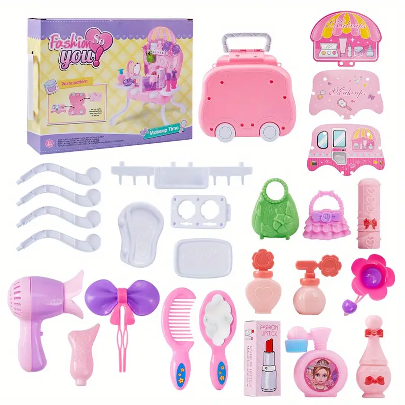 Dresser Toy Set girls Beauty Salon Toys Set Pretend Play - Temu Dresser Toy Set girls Beauty Salon Toys Set Pretend Play - Temu