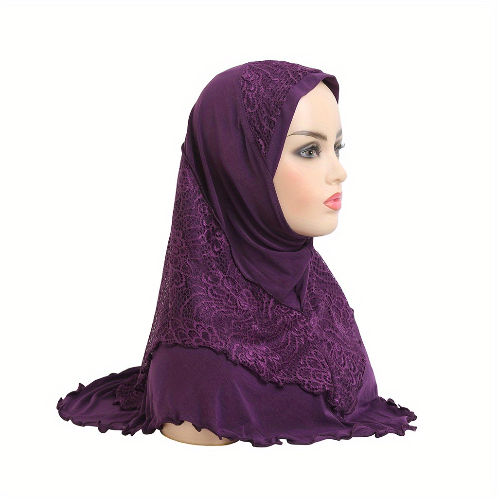 Hat Lace Stitching Veil Hat Hijab Multicolor Optional - Temu