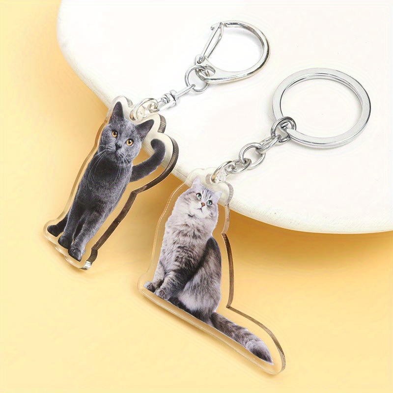 1pc Lovely Cat Series Acrylic Charm Keychain Bag Decoration Pendant For ...