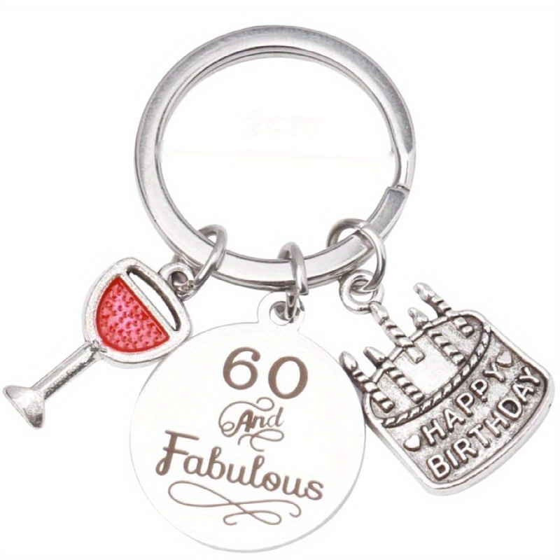 60th Birthday Keychain Happy Birthday Key Chain Ring Gifts - Temu